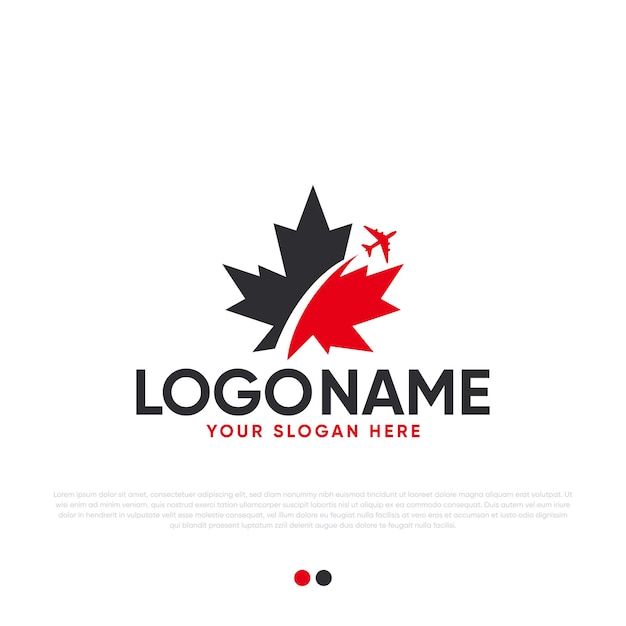 Soaring Maple Leaf: Modern Emblem with Jet Silhouette | Jiffy Designs