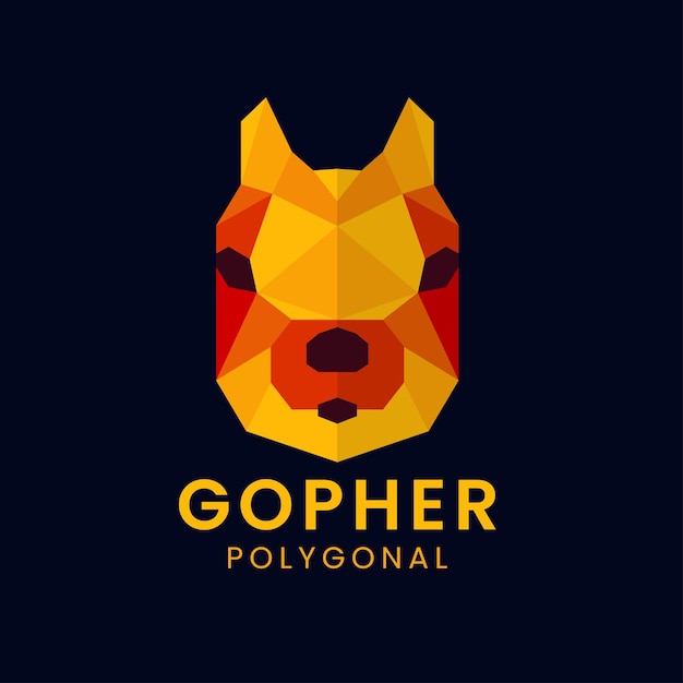 Vibrant Polygonal Gopher Head Illustration on Dark Background | Jiffy ...