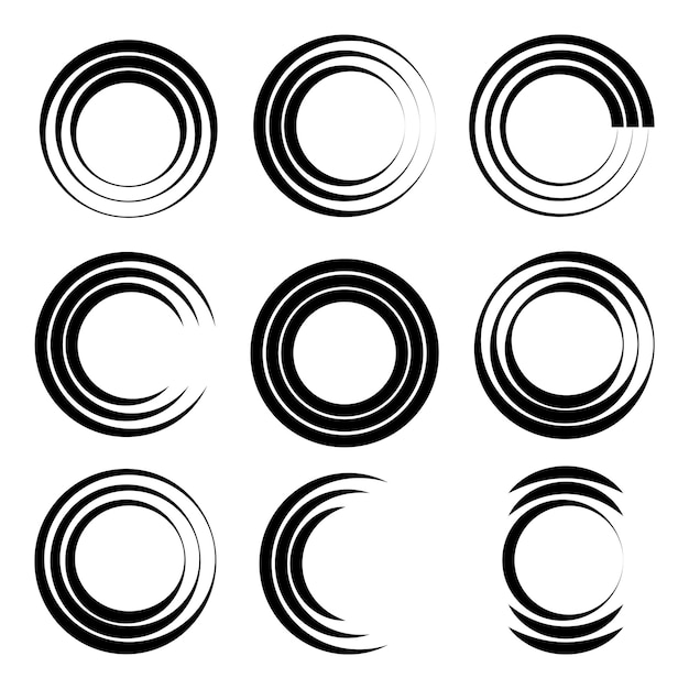 Minimalist Black Concentric Circle Patterns Abstract Art | Jiffy Designs