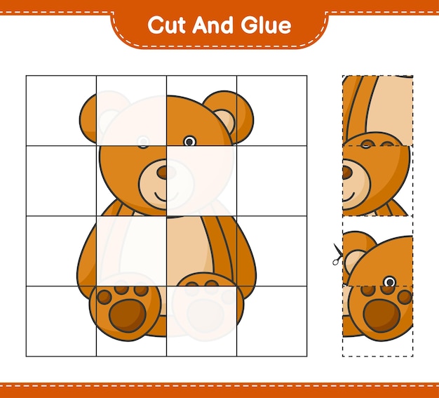 Adorable Teddy Bear Cut and Glue Puzzle Activity | Jiffy Designs