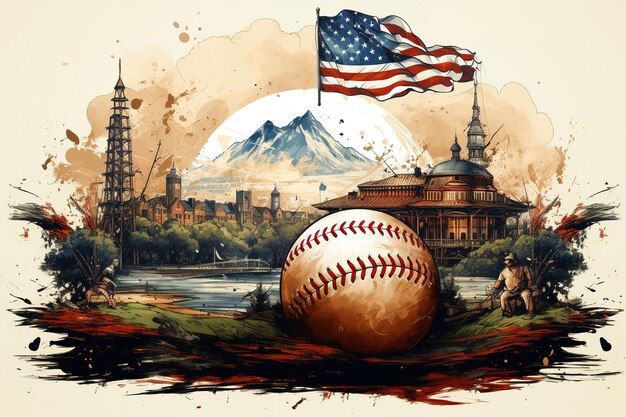 Patriotic American Baseball: A Symbol of Unity and Tradition | Jiffy ...