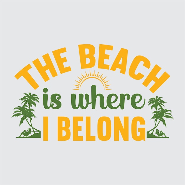 Vibrant Beach-Themed Slogan with Palm Trees | Jiffy Designs