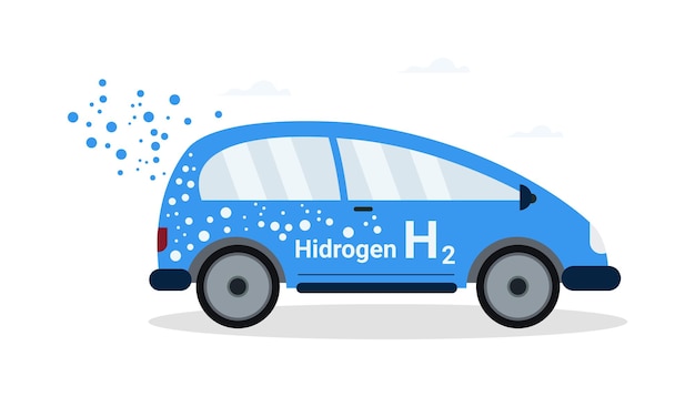 Futuristic Hydrogen-Powered Car with Bubbles and Text | Jiffy Designs