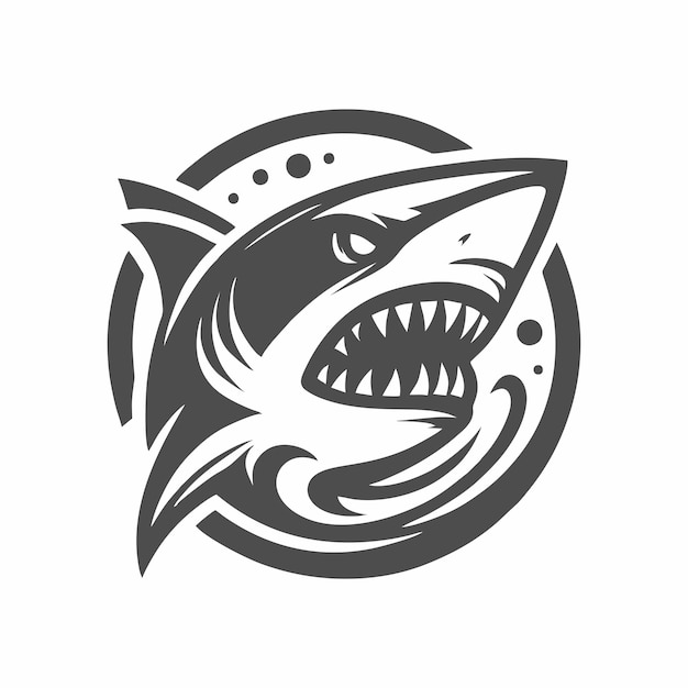 Fierce Shark Silhouette with Menacing Jaws and Tribal Motifs | Jiffy ...