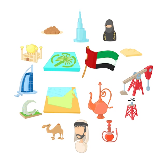 Vibrant Collection of Iconic Middle Eastern Symbols and Landmarks ...