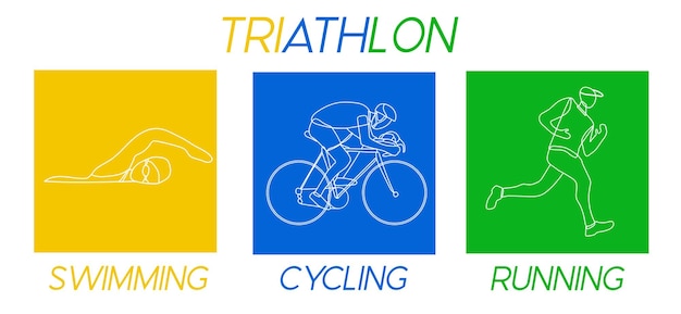 Vibrant Triathlon Symbols Depicting Swimming, Cycling, and Running ...
