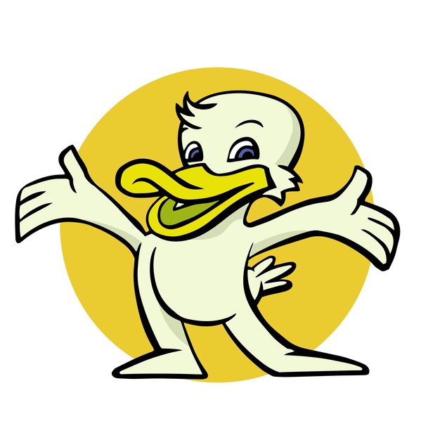 Cheerful Cartoon Duck with Welcoming Gesture | Jiffy Designs