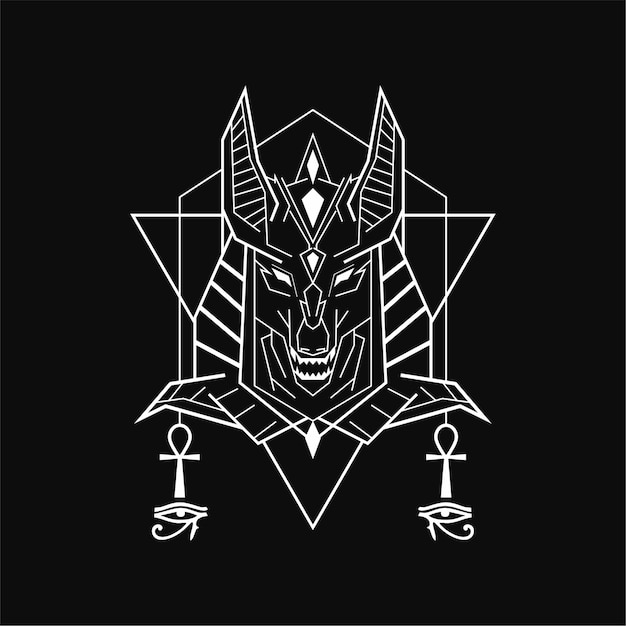 Mysterious Egyptian Deity Emblem in Striking Geometric Design | Jiffy ...