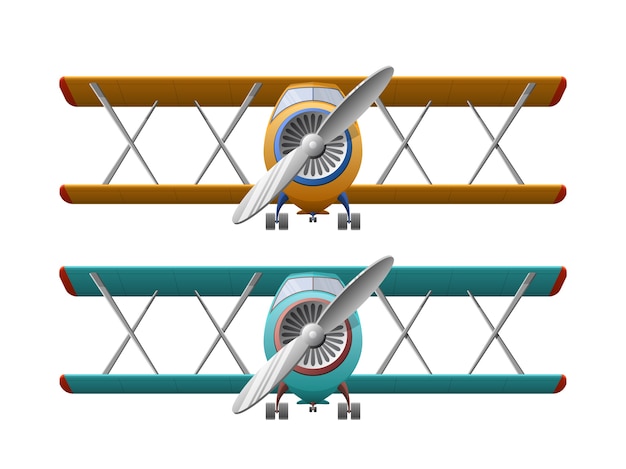 Vintage Biplane Illustration with Detailed Engine and Wings | Jiffy Designs