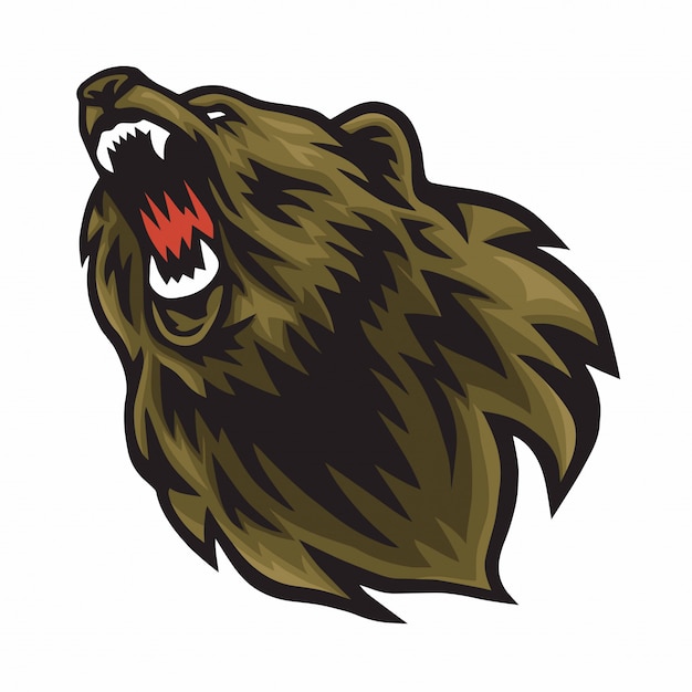 Ferocious Grizzly Bear Mascot Emblem in Vivid Colors | Jiffy Designs