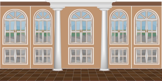 Elegant Arched Windows and Columns in Warm Hues | Jiffy Designs