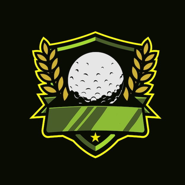 Vibrant Golf Ball Badge with Laurel Wreath Design | Jiffy Designs