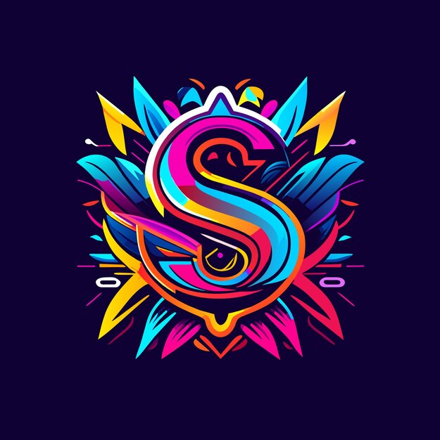 Vibrant Psychedelic Letter S with Bursting Shapes and Colors | Jiffy ...