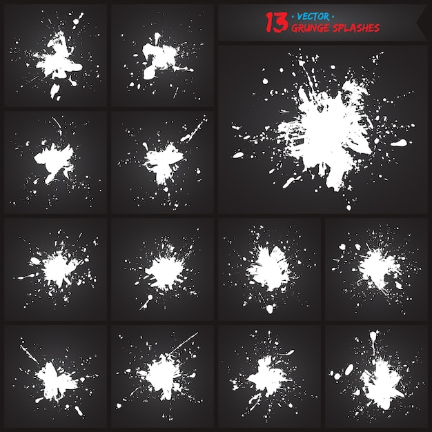 Monochrome Paint Splatter Vector Graphics Collection | Jiffy Designs