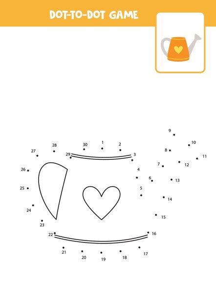 Charming Watering Can Dot-to-Dot Game for Creative Fun | Jiffy Designs