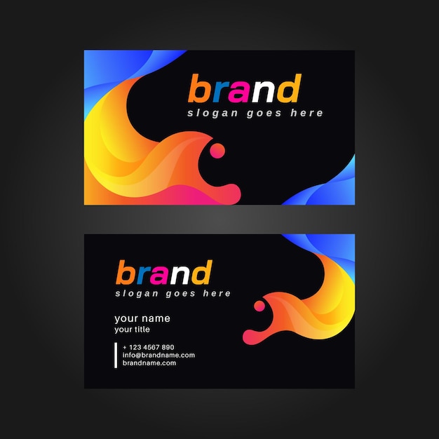 Vibrant Fluid Shapes Brand Identity Business Card Design | Jiffy Designs