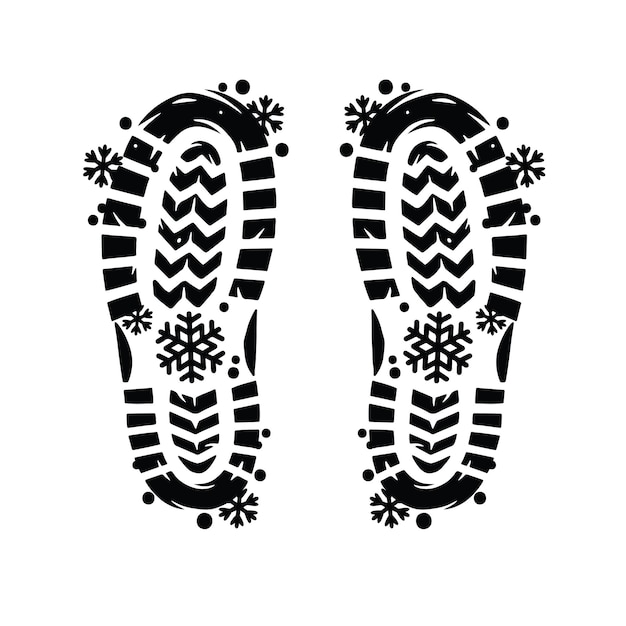 Stylized Snowy Footprints in the Winter Landscape | Jiffy Designs