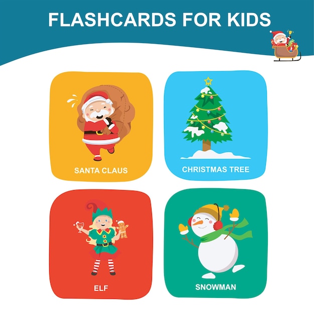 Cheerful Christmas Flashcards for Children's Learning | Jiffy Designs