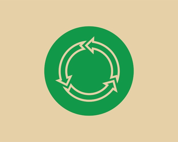 Minimalist Recycling Symbol in Green Circle | Jiffy Designs