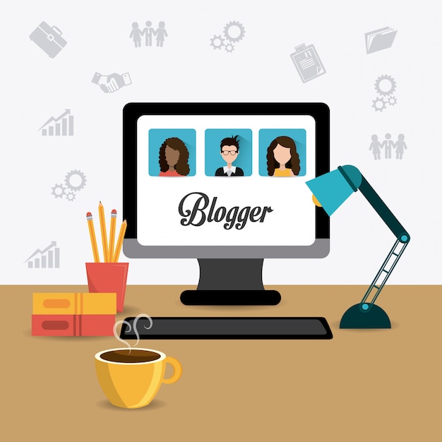 Blogger Workspace with Profiles and Desk Essentials | Jiffy Designs