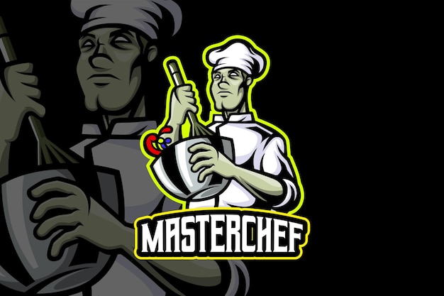 Vibrant Masterchef Logo with Confident Chef Holding Spatula | Jiffy Designs