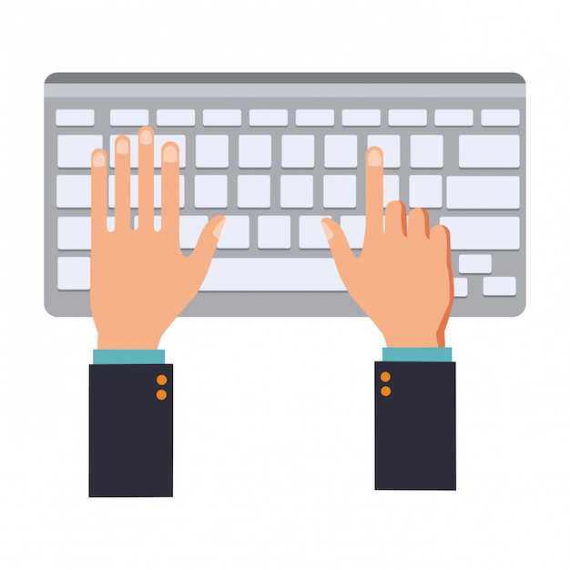 Hands Typing on a Computer Keyboard Illustration | Jiffy Designs