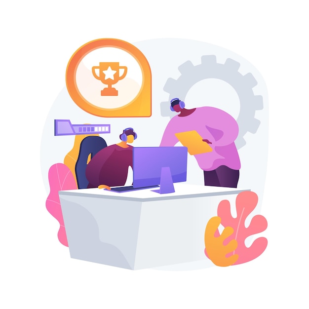 Collaborative Teamwork Celebration with Trophy Icon | Jiffy Designs
