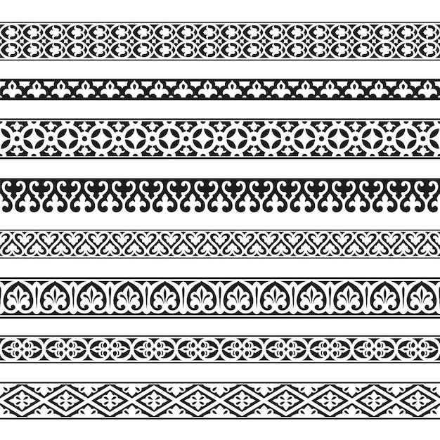 Intricate Monochrome Decorative Border Patterns | Jiffy Designs