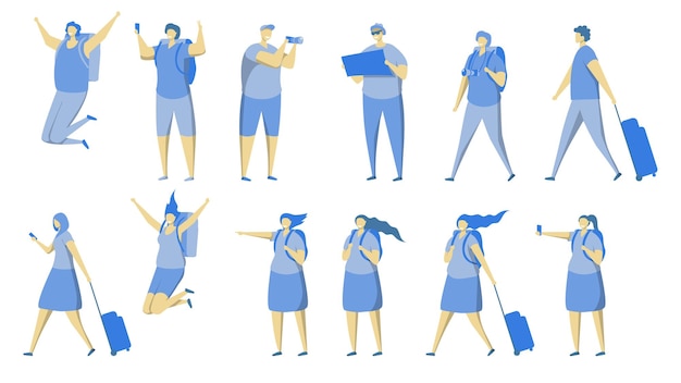 Diverse Collection of Stylized Human Figures in Casual Attire | Jiffy ...