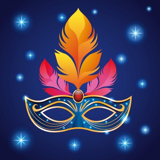 Vibrant Masquerade Mask with Ornate Feathers and Gems | Jiffy Designs