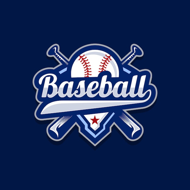 Vibrant Baseball Logo with Crossed Bats and Star | Jiffy Designs
