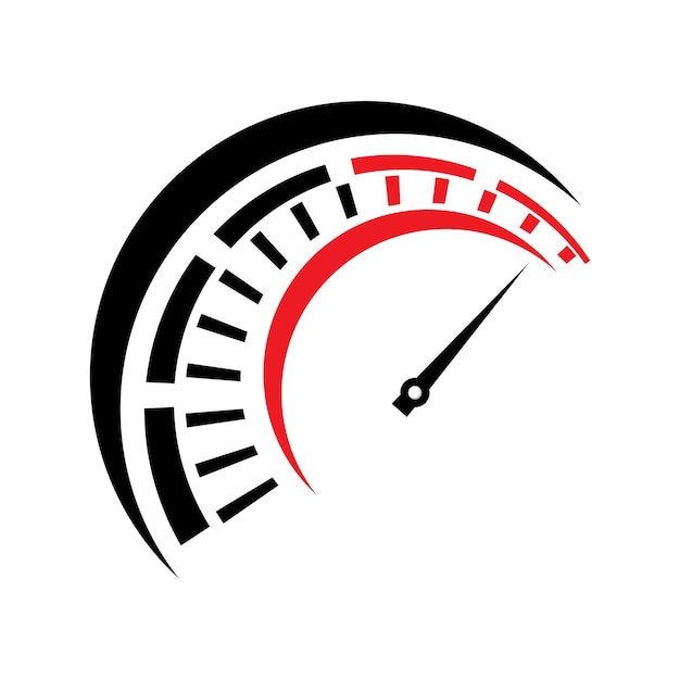 Stylized Speedometer Gauge with Red Accent | Jiffy Designs