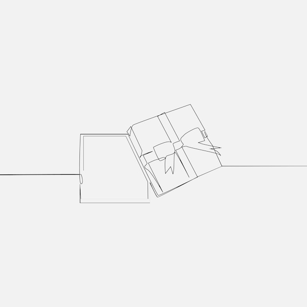 Simple Geometric Gift Box Minimalist Line Art | Jiffy Designs