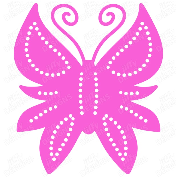 Vibrant Pink Butterfly with Dotted Wing Pattern and Curled Antennae ...