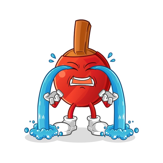 Angry Ping Pong Paddle Mascot with Splashing Water | Jiffy Designs