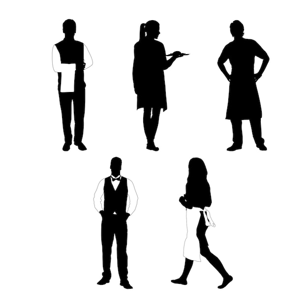 Diverse Silhouette Collection: Professionals in Various Poses | Jiffy ...
