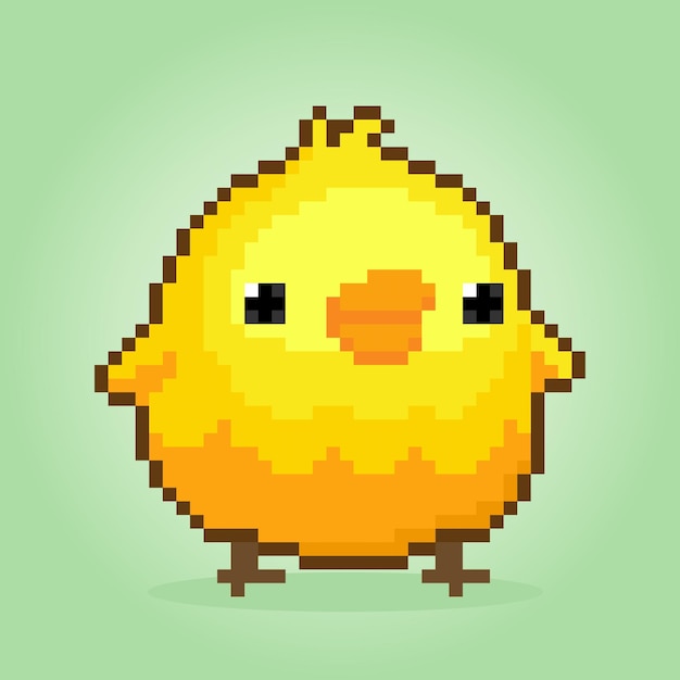Adorable Pixel Art Chick on Soft Green Background | Jiffy Designs