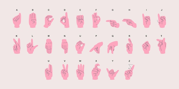 Expressive Hand Gestures in Vibrant Pink Illustration | Jiffy Designs