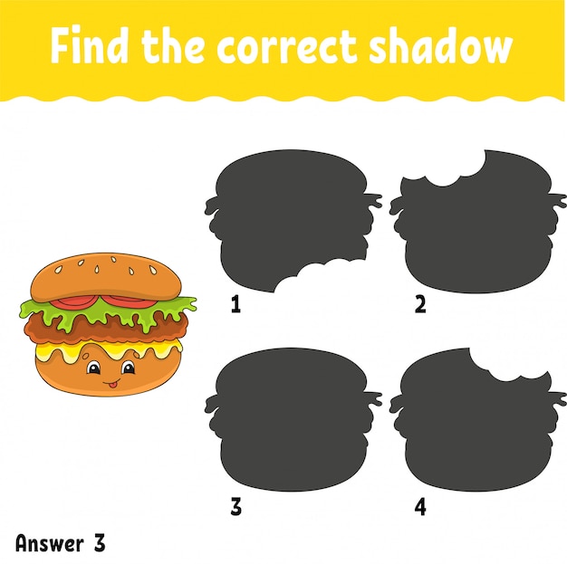 Delightful Burger Silhouette Matching Game | Jiffy Designs