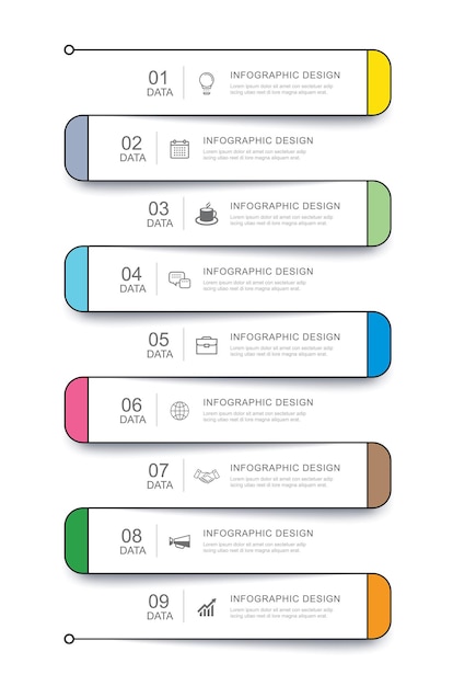 Colorful Infographic Design Elements with Descriptive Icons | Jiffy Designs