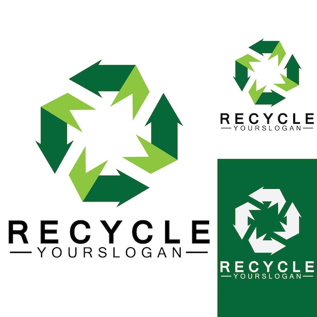 Vibrant Recycling Symbols: Geometric Green and White Icons | Jiffy Designs