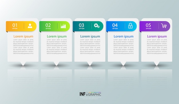 Colorful Infographic with Numbered Text Callouts and Icons | Jiffy Designs