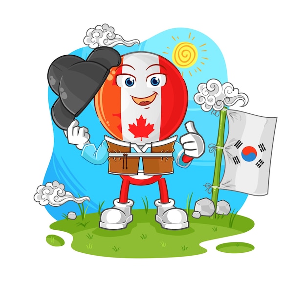 Cheerful Canadian Character Waves National Flags | Jiffy Designs