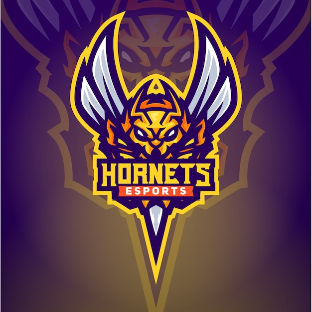 Fierce Hornet Mascot Emblem with Powerful Wings | Jiffy Designs