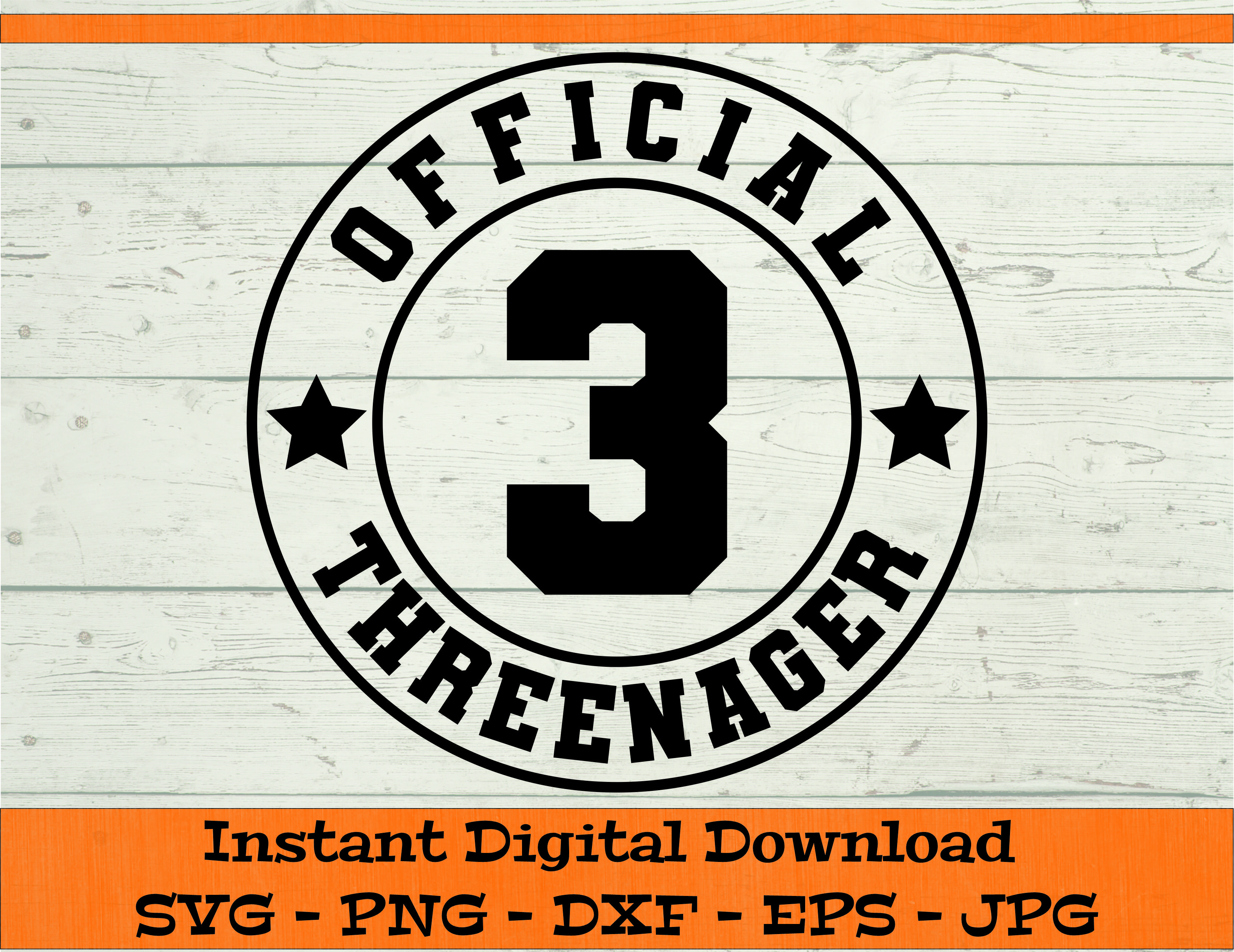 'Official Threenager' Bold Circular Emblem with Striking Number 3 ...