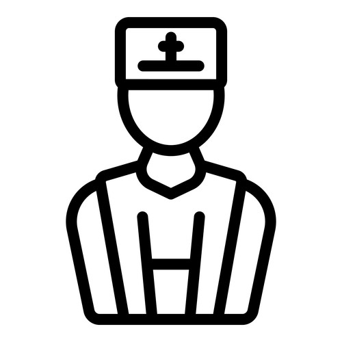 Holy Person Icon Outline Vector. Church Priest Christian. Vicar Man ...