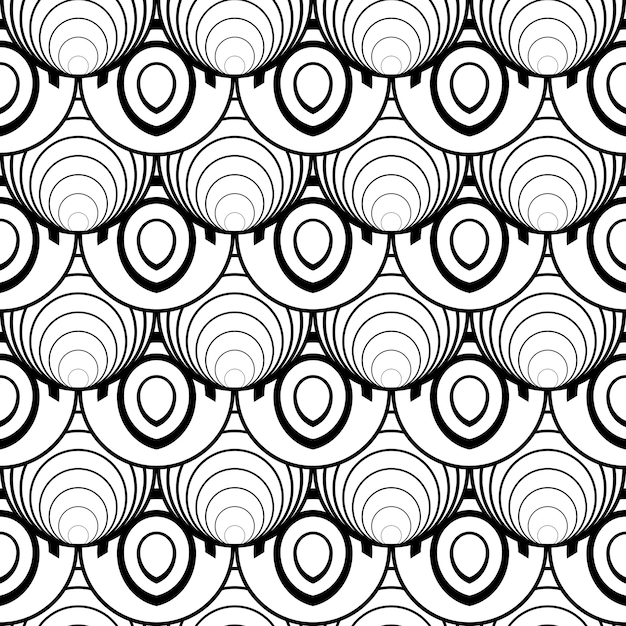 Elegant Monochrome Geometric Pattern with Interlocking Arches | Jiffy ...