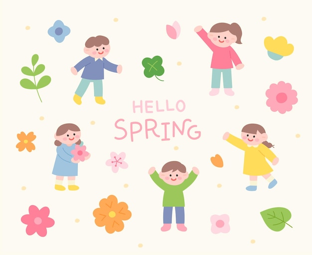 Cheerful Kids Celebrating Spring with Colorful Flowers | Jiffy Designs