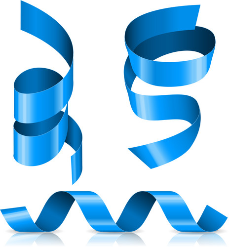 Blue Ribbons. Streamers. Vector 3d Illustration Isolated On White ...
