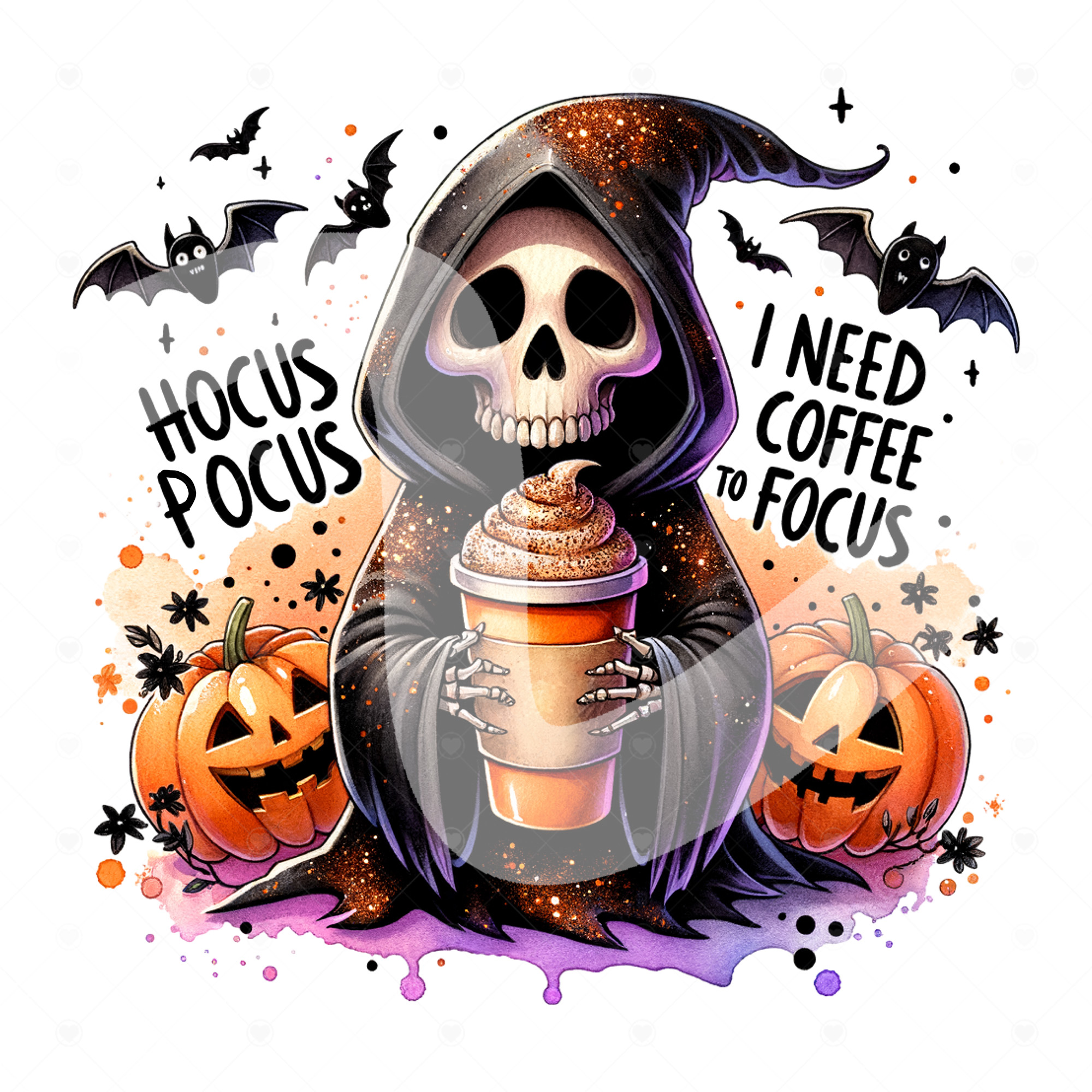 'Hocus Pocus' and 'I Need Coffee To Focus' Spooky Skeleton Barista in ...